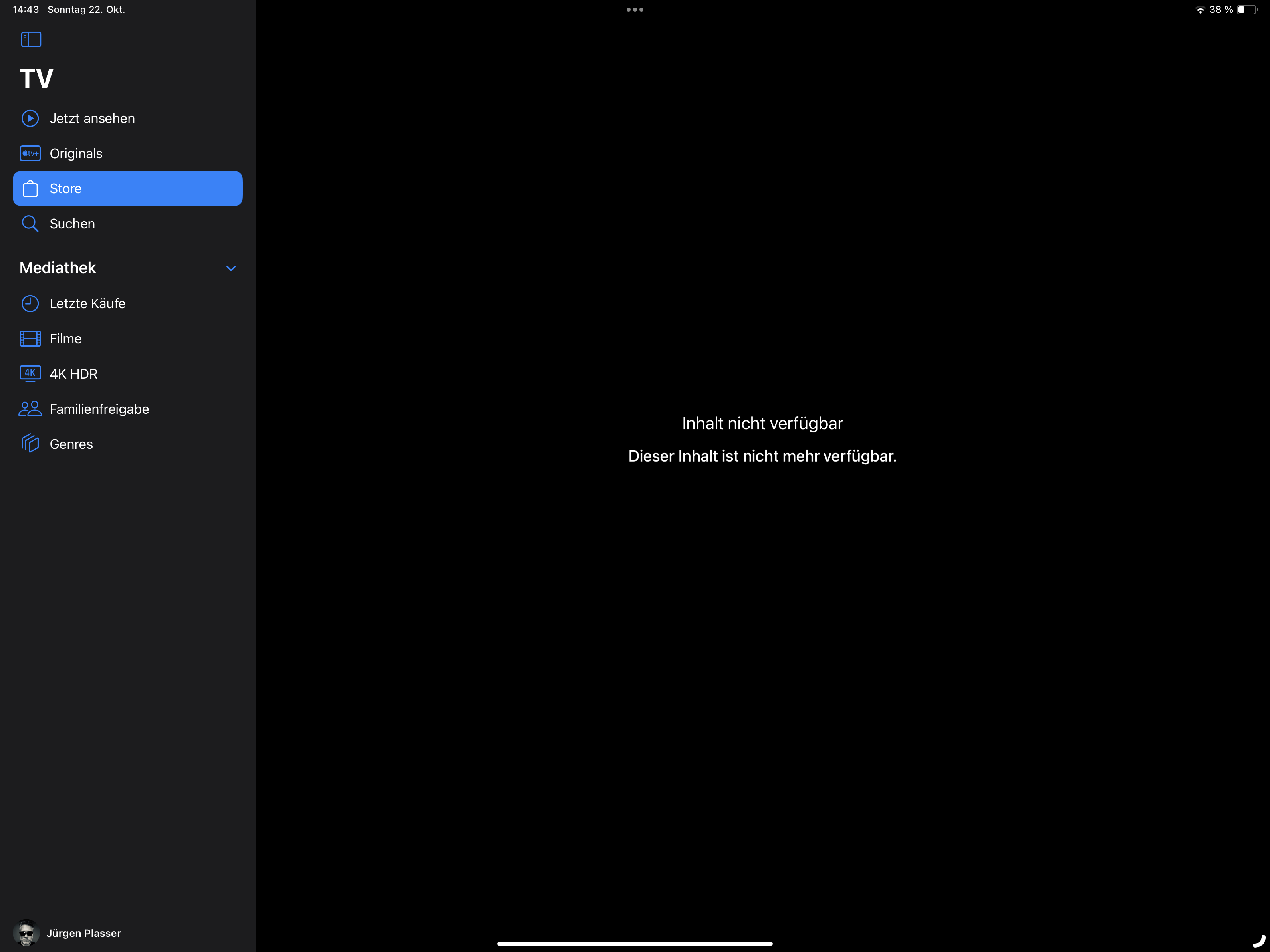 Fehlermeldung "Inhalt nicht verfügbar" in… - Apple Community