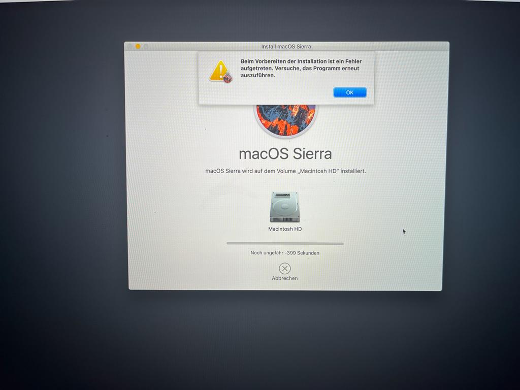 Problem beim Installieren von macOS Sierra - Apple Community
