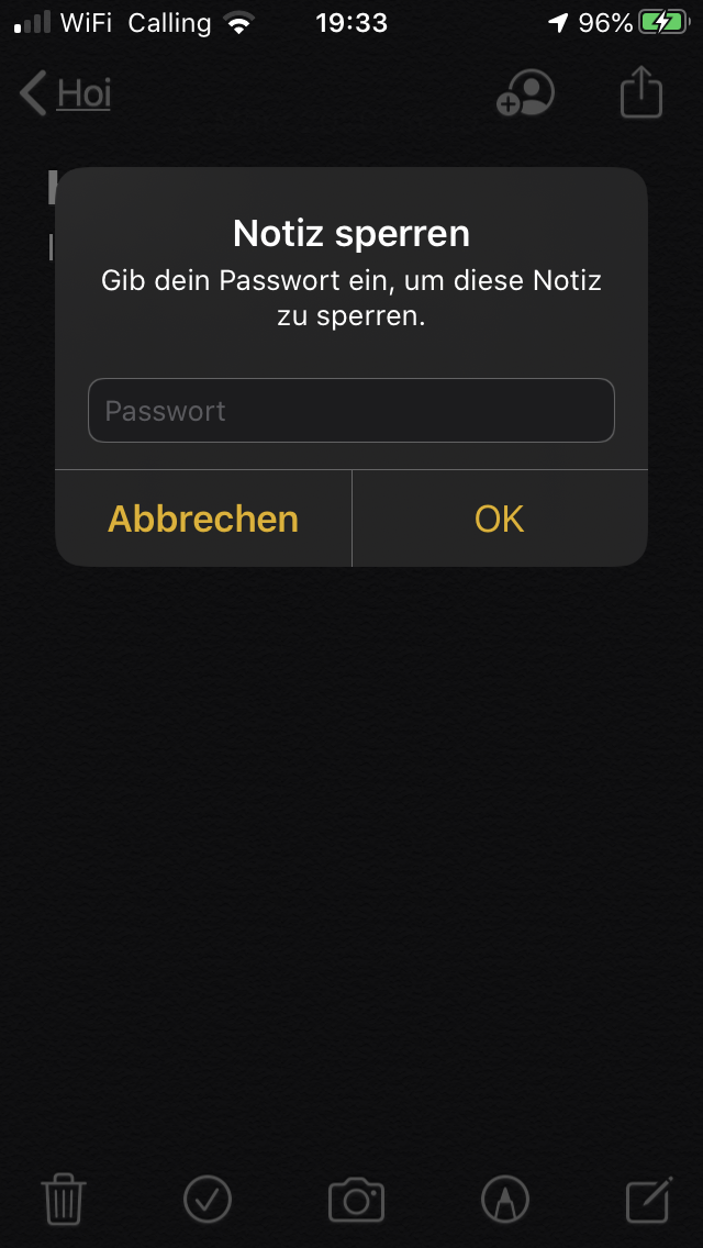 Notizen Passwort vergessen - Apple Community