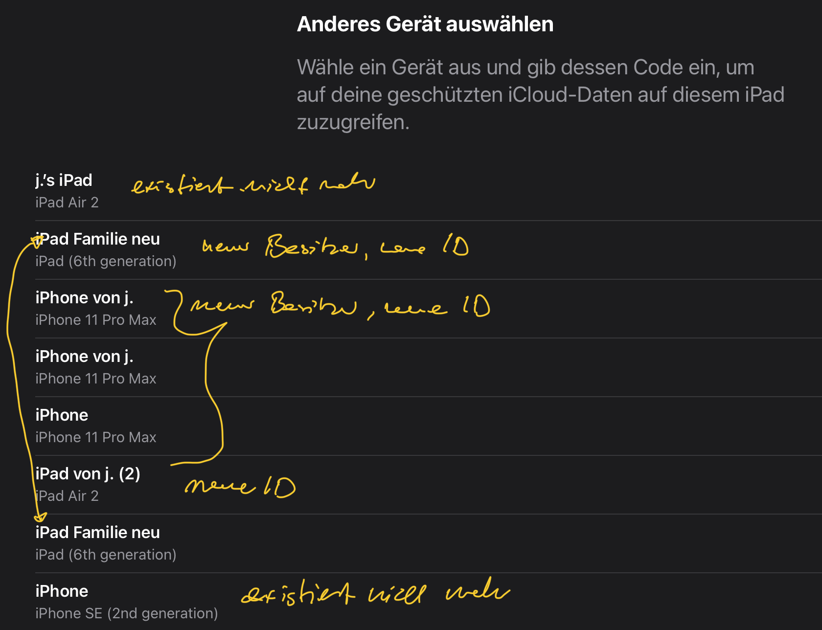 iPad zeigt nur alte Geräte an - kein Code… - Apple Community