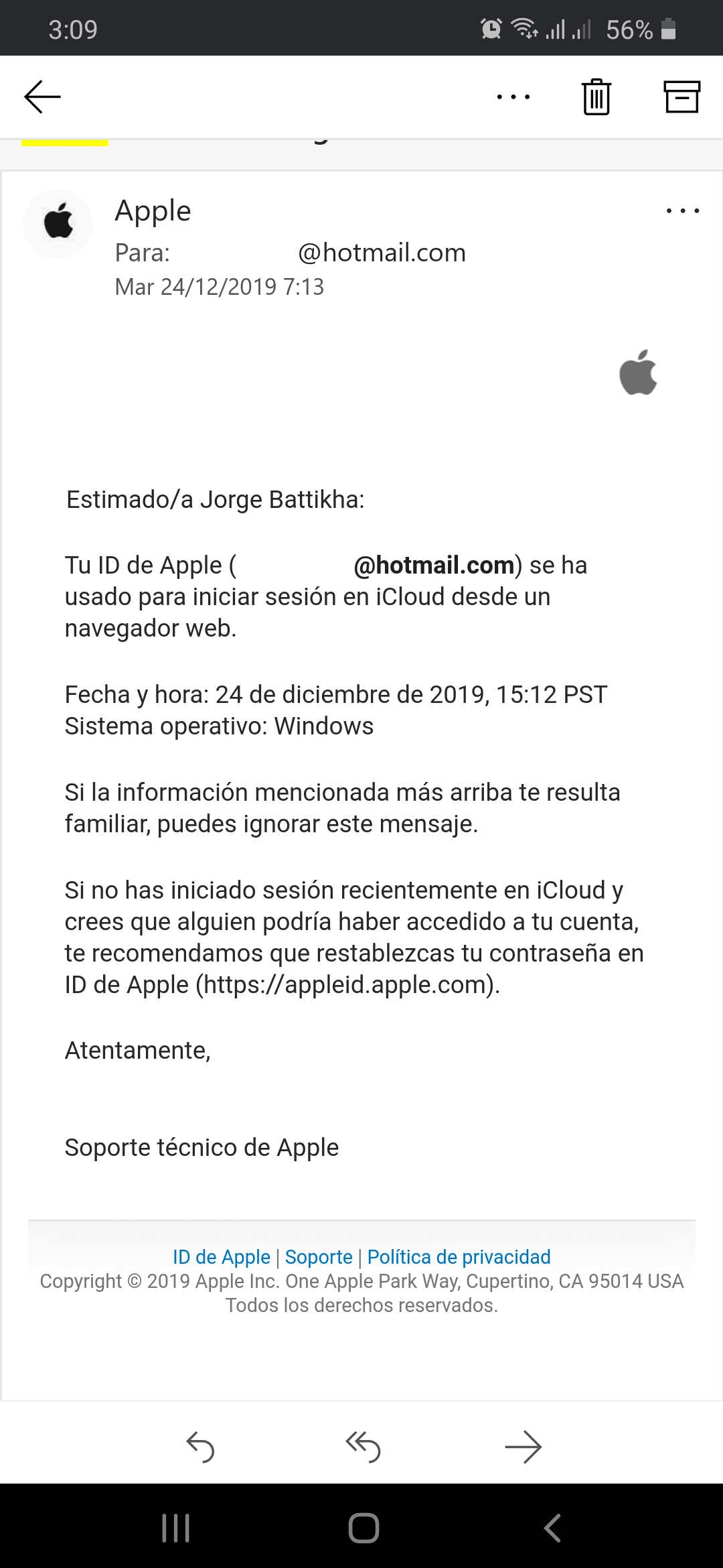 ID no es válido o compatible - Comunidad de Apple
