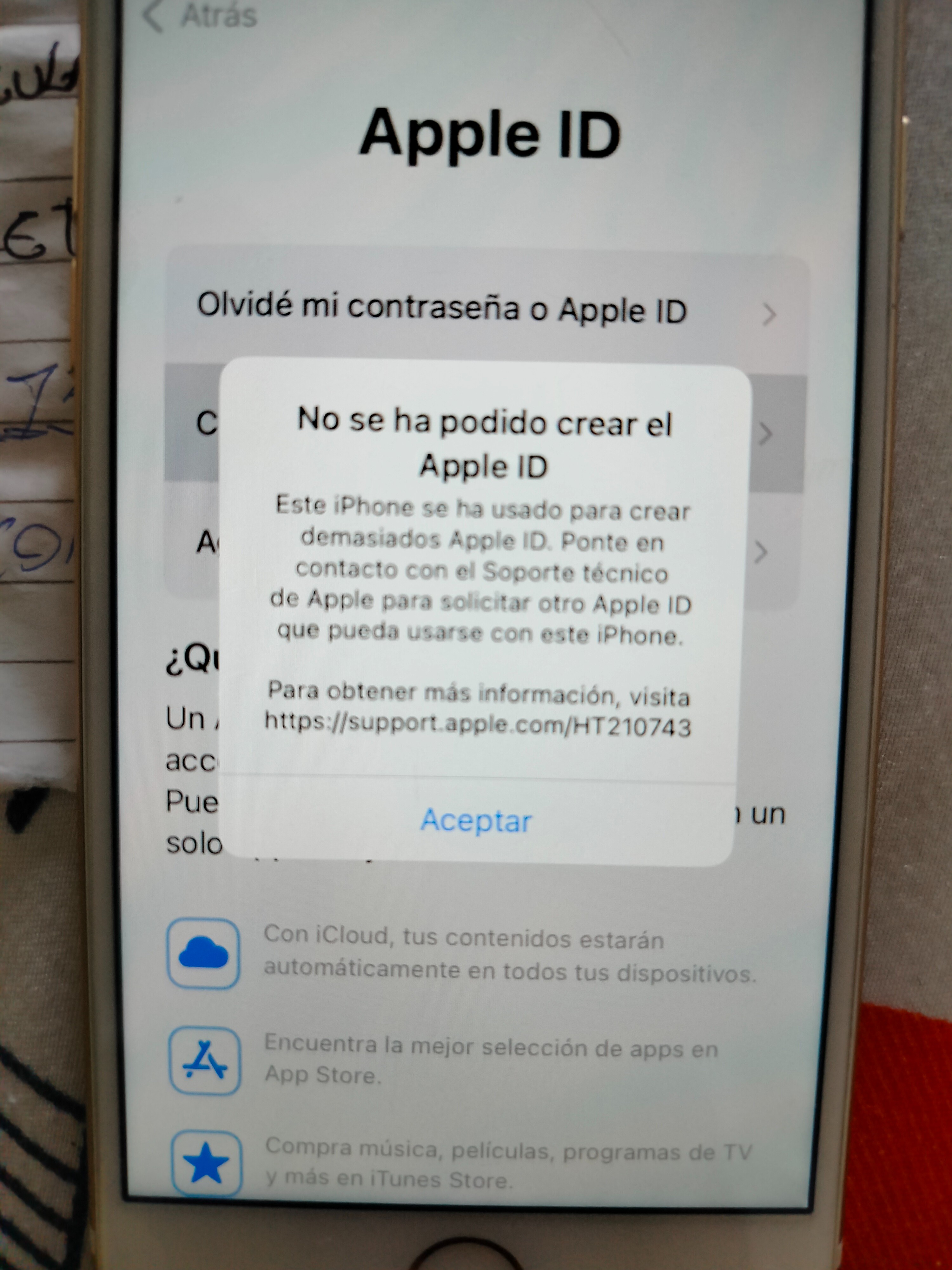 Mi iPhone no me deja crear iCloud - Comunidad de Apple