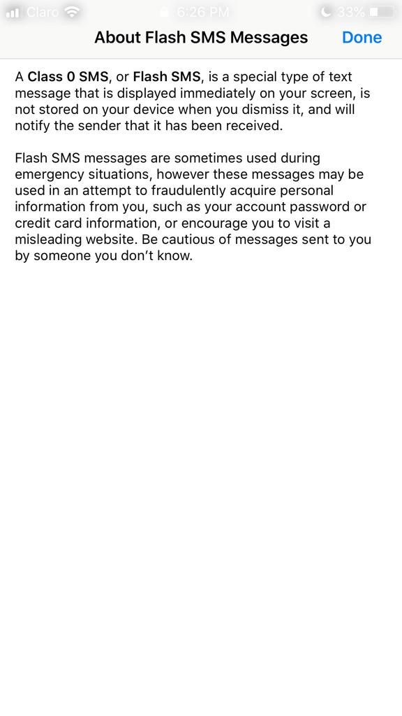 Mensajes Flash o Clase 0 - Comunidad de Apple