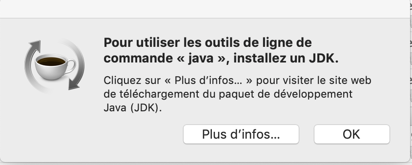 Pop up Java JDK intempestif - Communauté Apple
