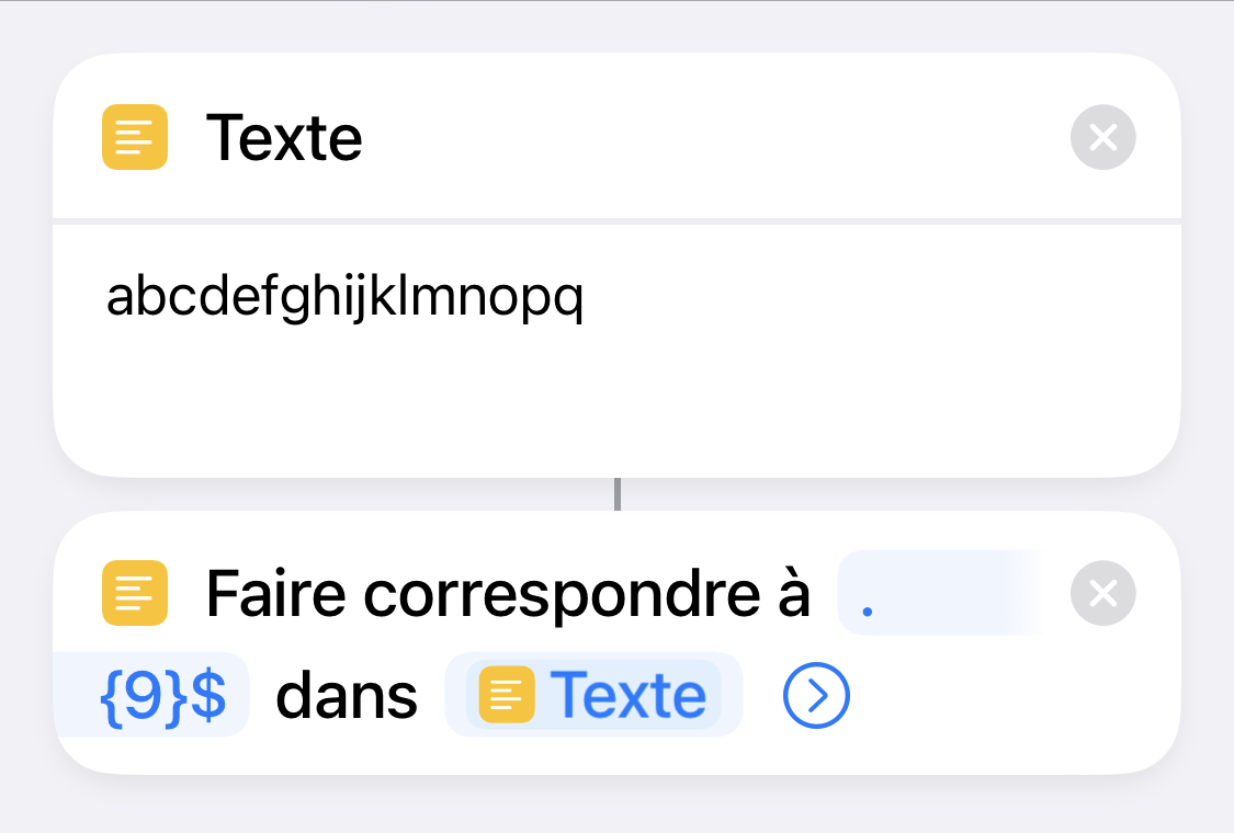 Récupérer des caractères avec Raccourcis… - Communauté Apple